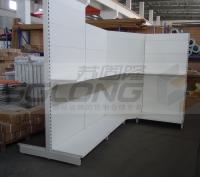 China Supermarket Wall Gondola Shelving Corner Rack High Performance 100kg - 150kg Capacity for sale