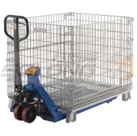 China Foldable Galvanized Wire Container Storage Cages , Mobile Storage Cages With Side for sale