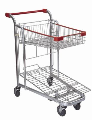 China Supermarket Shopping Trolley Cargo Cart Zinc Plated Surface Treatment SGL-Y-036 for sale