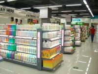 China Customizable Convenient Washing Lotion Shelf , Glass Cosmetic Display Shelves for sale
