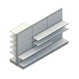 China Gondola Shelving System 30x80mm Uprights Adjustable Retail Rack for sale