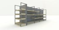 China Wooden Panel Retail Display Rack with Load Bar Support, Stable and Elegant Supermarket Fixture for sale