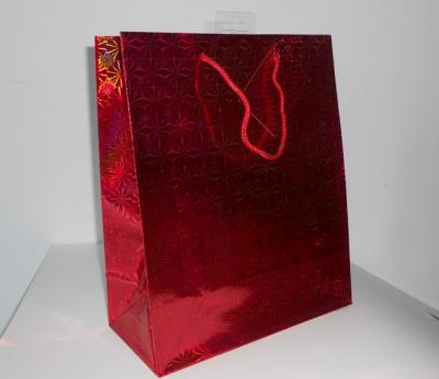 China holographic paper bag for shopping paper gift bag for sale