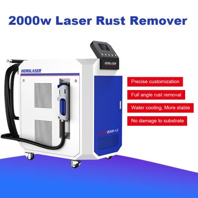 China Purple Horn 2000W Handheld Continuous Laser Rust Removal Machine for Metal Paint Oil Cleaning for sale
