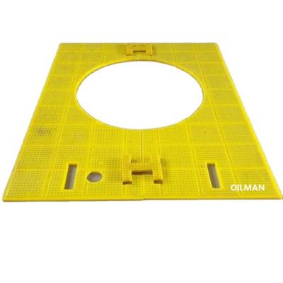 China Oil Drilling Rotary Table Rig Floor Anti Slip Mats 27 1/2 inch PU Rubber Steel Nails for sale