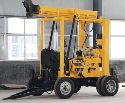China 600m Depth Portable Trailer Mounted Deep Water Well Rotary Core Drilling Rig 60kW Diesel for sale