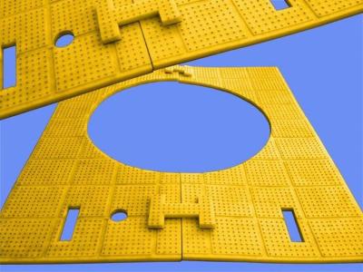 China Anti Skid Drilling Rig Accessories Mats 30mm Thick Polyurethane Rubber for Rotary Table for sale