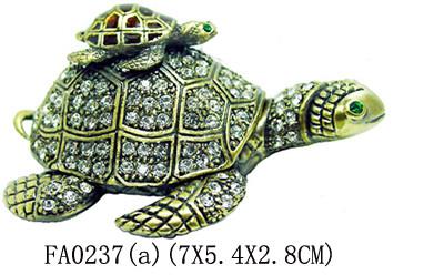 China Metal Turtle Crystal Rhinestone Jewelry Box Trinket Box for sale