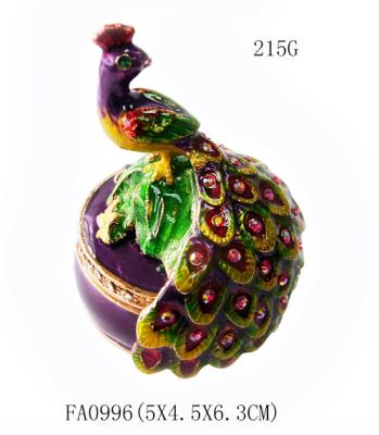 China Beautiful Peacock Bird Jewelry Box ,Fashion Trinket Box for sale