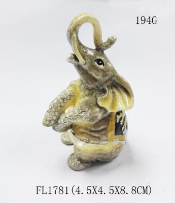 China Hot sale elephant box elephant metal trinket box pewter elephant jewelry box for gift for sale