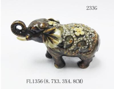 China Elephant trinket jewelry box  petwer metal jewelry box display box for sale