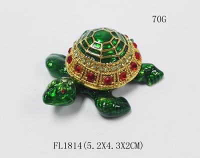 China Mini Turtle trinket jewelry box petwer metal jewelry box diamond decoration gifts box for sale