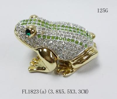 China Animal trinket jewelry box Frog diamond decoration trinket jewelry box metal jewelry box for sale