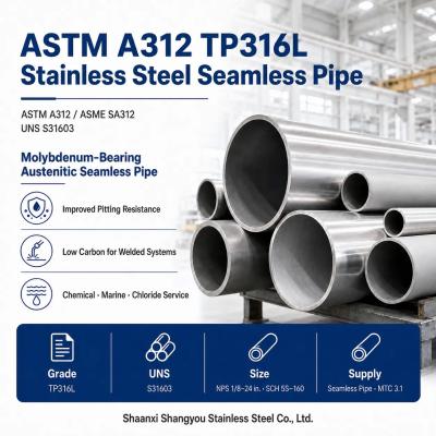 China ASTM A312 TP316L Stainless Steel Seamless Pipe for sale