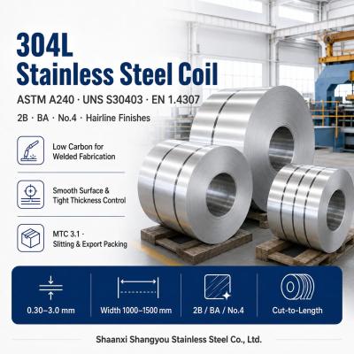 China 304L Low Carbon Stainless Steel Coil for Welded Equipment and Corrosion Resistance  ASTM A240 for sale