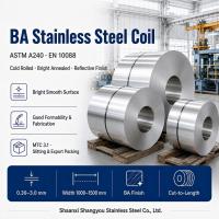 China BA Stainless Steel Coil with Bright Annealed Surface for Decorative and Precision Applications  ASTM A480 for sale