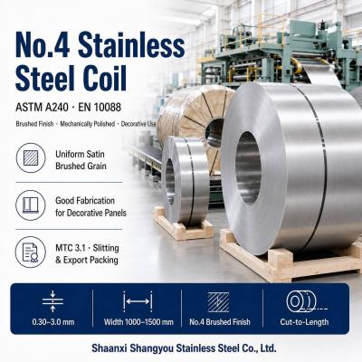 China ASTM A240 No.4 Brushed Satin Stainless Steel Coil for Fabrication for sale