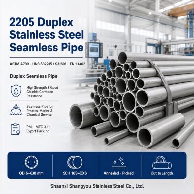 China ASTM A790 2205 Duplex Stainless Steel Seamless Pipe with High Strength and Chloride Resistance for sale