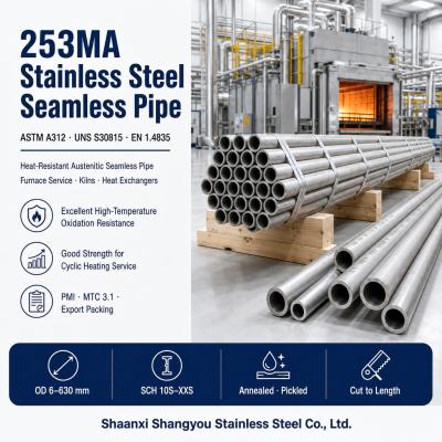 China ASTM A312 253MA Stainless Steel Seamless Pipe with Rare Earth Elements for High Temperature Oxidation Resistance for sale
