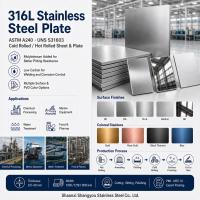 China ASTM A240 316L Stainless Steel Plate UNS S31603 with Molybdenum Alloying and Chloride Resistance for sale