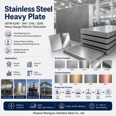 China ASTM A240 Stainless Steel Heavy Plate Thick Steel Plate for Pressure Vessels and Structural Applications up to 100mm Thick for sale