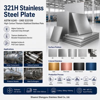 China ASTM A240 321H Stainless Steel Plate UNS S32109 with High Carbon and Enhanced Creep Strength for sale