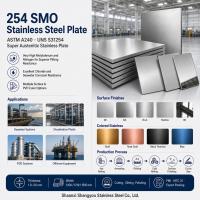 China ASTM A240 254 SMO Stainless Steel Plate UNS S31254 with 6% Molybdenum and Superior Chloride Resistance for sale