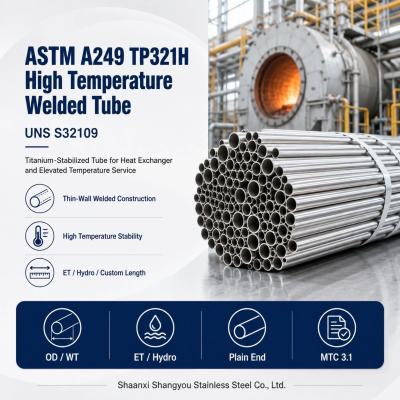 China ASTM A249 TP321H Welded Austenitic Steel Boiler Superheater Heat Exchanger Tube for sale