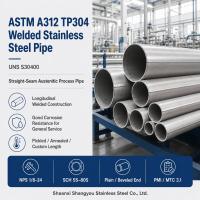 China ASTM A312 TP304 Welded Stainless Steel Pipe High Temperature and General Corrosive Service Piping for sale