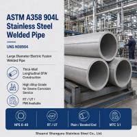 China ASTM A358 904L Welded Stainless Steel Pipe Class 1 Super Austenitic for High Corrosion Service for sale