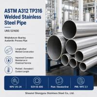 China ASTM A312 TP316 Welded Stainless Steel Pipe Molybdenum Alloyed for Pitting and Crevice Corrosion Resistance for sale