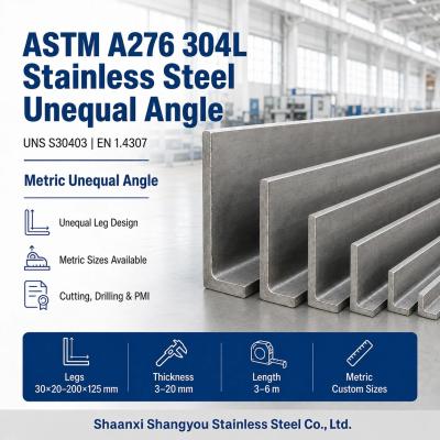 China ASTM A276 304 Stainless Steel Equal Angle with Custom Cutting for sale