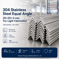 China 304 Stainless Steel Equal Angle 25x25x3mm for Light Fabrication for sale