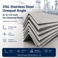 China 316L Stainless Steel Unequal Angle 6x4x1/2 Inch for Chemical Plants for sale