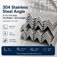 China 304 Stainless Steel Angle 2x2x1/4 Inch Hot Rolled in 20ft Length for sale