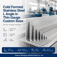 China Cold Formed Stainless Steel L Angle in Thin Gauge Custom Sizes for sale