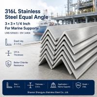 China 316L Stainless Steel Equal Angle 3x3x1/4 Inch for Marine Supports for sale