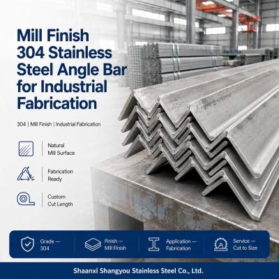 China Mill Finish 304 Stainless Steel Angle Bar for Industrial Fabrication for sale