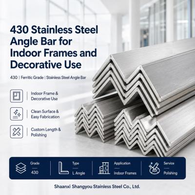 China 430 Stainless Steel Angle Bar for Indoor Frames and Decorative Use for sale