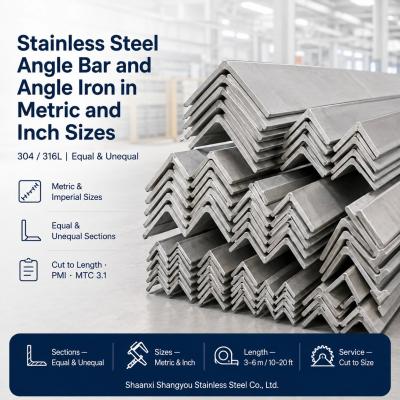 China Stainless Steel Angle Bar and Angle Iron in Metric and Inch Sizes for sale
