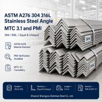 China ASTM A276 304 316L Stainless Steel Angle with MTC 3.1 and PMI for sale