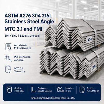 China ASTM A276 304 316L Stainless Steel Angle with MTC 3.1 and PMI for sale
