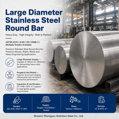 China Large Diameter Stainless Steel Round Bar for sale