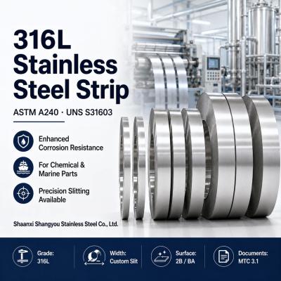 China 316L Stainless Steel Strip with Precision Slitting for Corrosive Service for sale