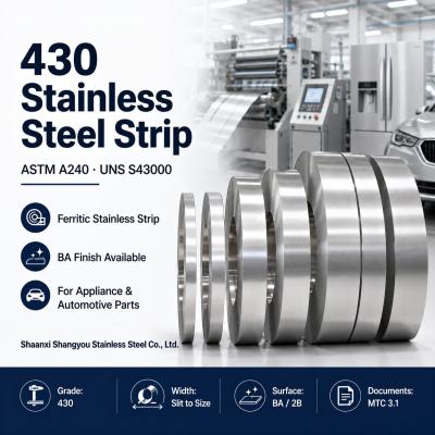 China 430 Stainless Steel Strip BA Finish for Automotive and Appliance Parts for sale