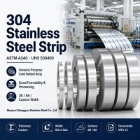 China 304 Stainless Steel Strip ASTM A240 304 Stainless Steel Strip 2B BA Finish Cut to Width for sale