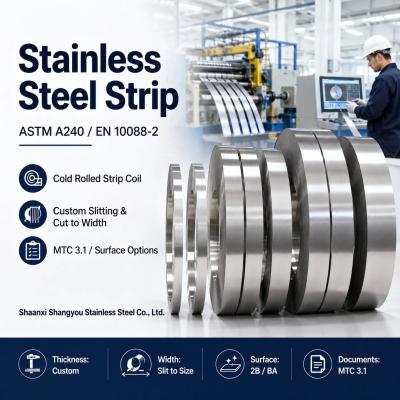 China Stainless Steel Strip Cold Rolled Stainless Steel Strip with Custom Slitting and MTC 3.1 for sale