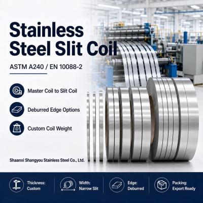 China Stainless Steel Slit Coil Stainless Steel Slit Coil with Deburred Edge and Custom Coil Width for sale