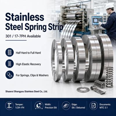 China Stainless Steel Spring Strip in Half Hard and Full Hard Temper for sale