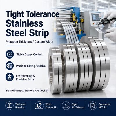 China Tight Tolerance Stainless Steel Strip Precision Stainless Steel Strip with Tight Thickness and Width Tolerance for sale
